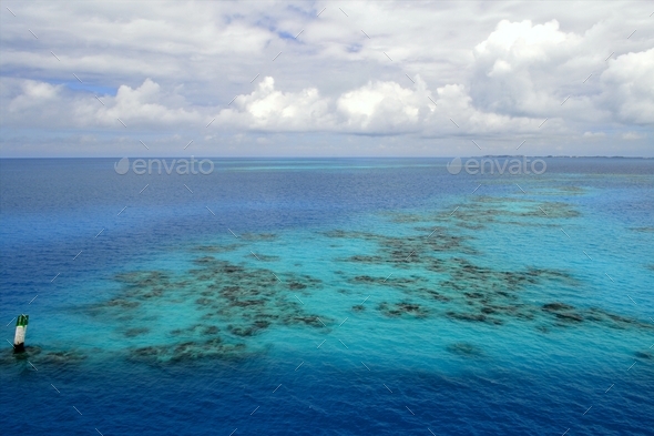 Bright blue ocean with some coral reefs near Bermuda. Stock Photo by ...