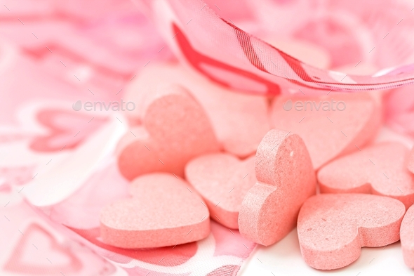 Sweet pink candies in a shape of hearts Stock Photo by vinnikava ...