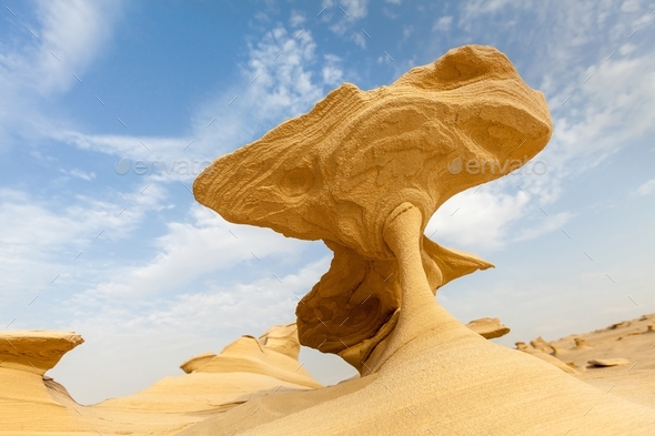 Fossil dunes, sand stones in the desert in Abu Dhabi Stock Photo by ...