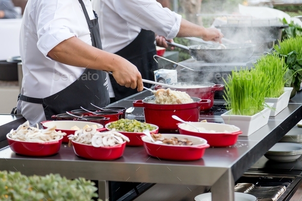 Chefs cooking outdoor Stock Photo by vinnikava | PhotoDune