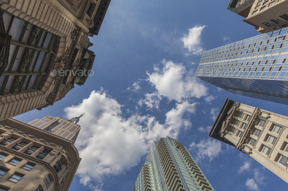 New York City top of the buildings, looking up Stock Photo by vinnikava