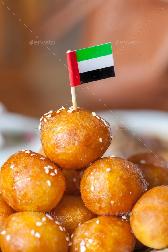 Delicious traditional Middle Eastern sweet made out of fried dough ...