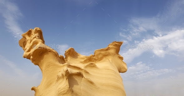 Fossil dunes, sand rocks massive formation in Abu Dhabi, UAE Stock ...