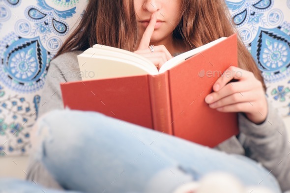 Shh, quiet reading time. Do not disturb. Silence Stock Photo by JulieAlexK