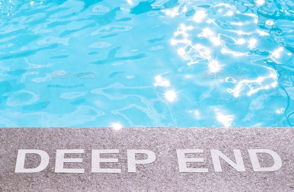 Deep End sign at the swimming pool Stock Photo by JulieAlexK | PhotoDune