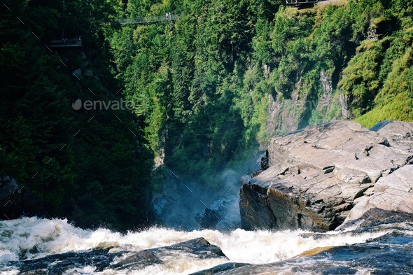 Water streaming down the mountain rocks Stock Photo by JulieAlexK