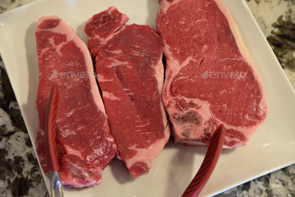 Red raw cuts of red meat steak Stock Photo by RLTheis | PhotoDune