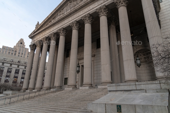 Columns and steps of a government building Stock Photo by RLTheis