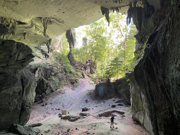 Exploring Niah Cave at Niah national park, Miri, Sarawak Stock Photo by ...