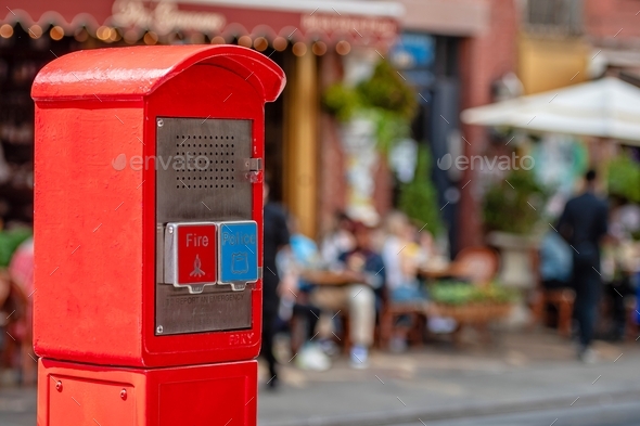 Police and Fire Department call point in NYC, Stock Photo by akophotography