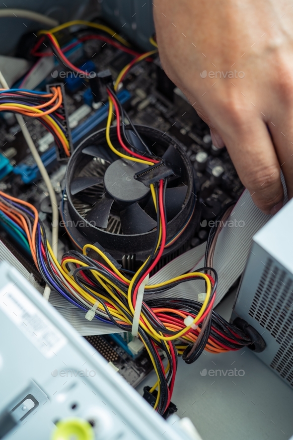 Close up fan inside of the cpu computer. Stock Photo by ellinnur ...