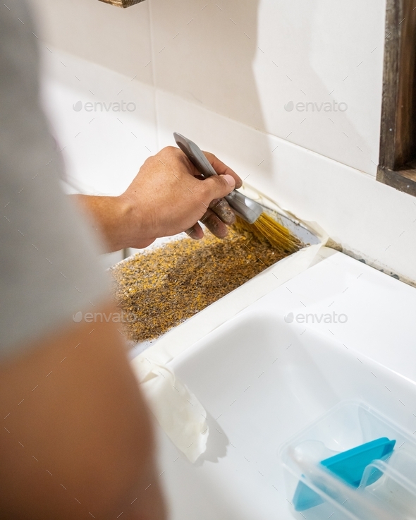 Color flake flooring textured background. Color Flakes make resinous ...