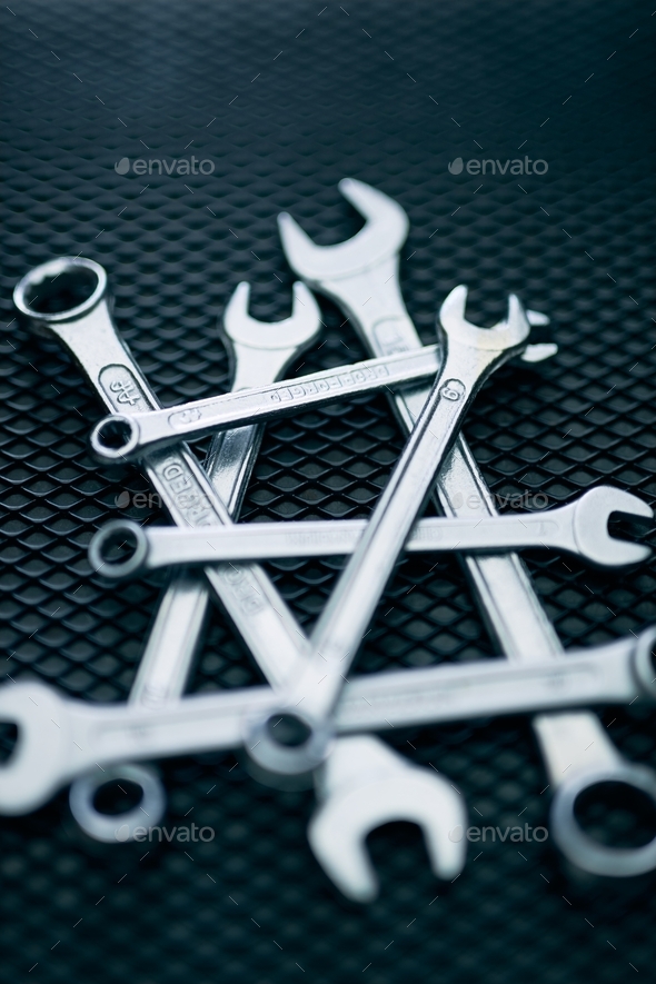 Mechanic tools for maintenance. Hardware tools to fix. Technical tools ...