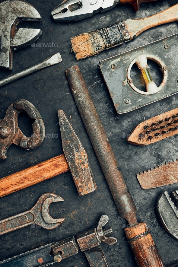 Hardware tools. Mechanic tools for maintenance. Tools to fix. Technical ...