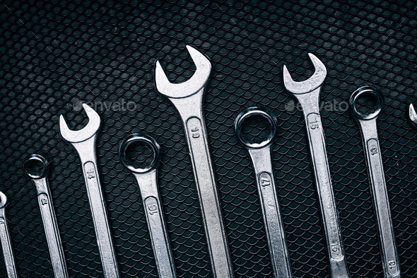 Mechanic tools for maintenance. Hardware tools to fix. Technical tools ...