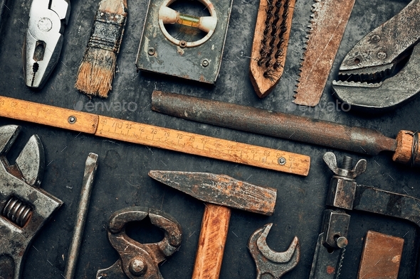 Hardware tools. Mechanic tools for maintenance. Tools to fix. Technical ...