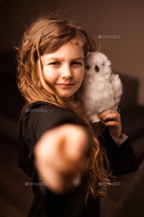 teenage girl in harry potter costume. carnival, halloween, costume ...