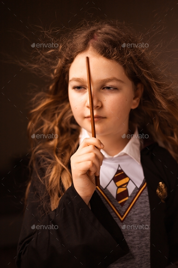 teenage girl in harry potter costume. carnival, halloween, costume ...