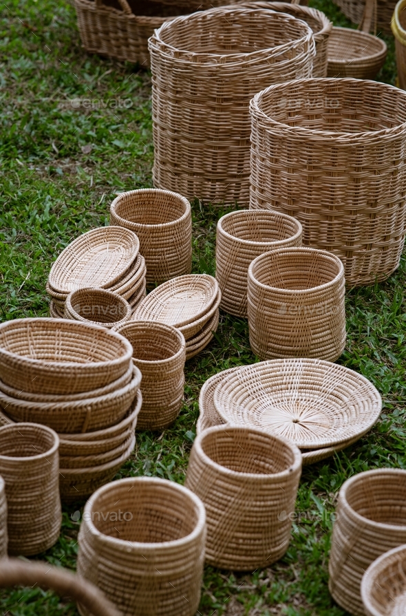 Rattan handicraft handmade from natural product. Eco friendy and ...