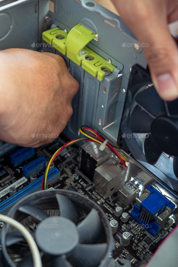 central processing unit or cpu maintenance, close up Stock Photo by ...