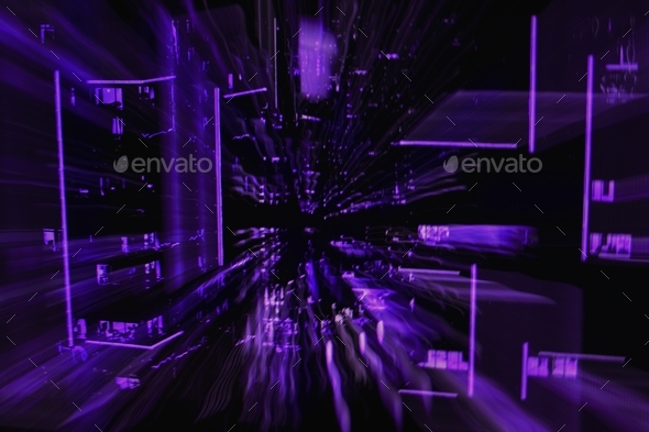 Visualizing data - abstract purple background with motion blur, digital ...