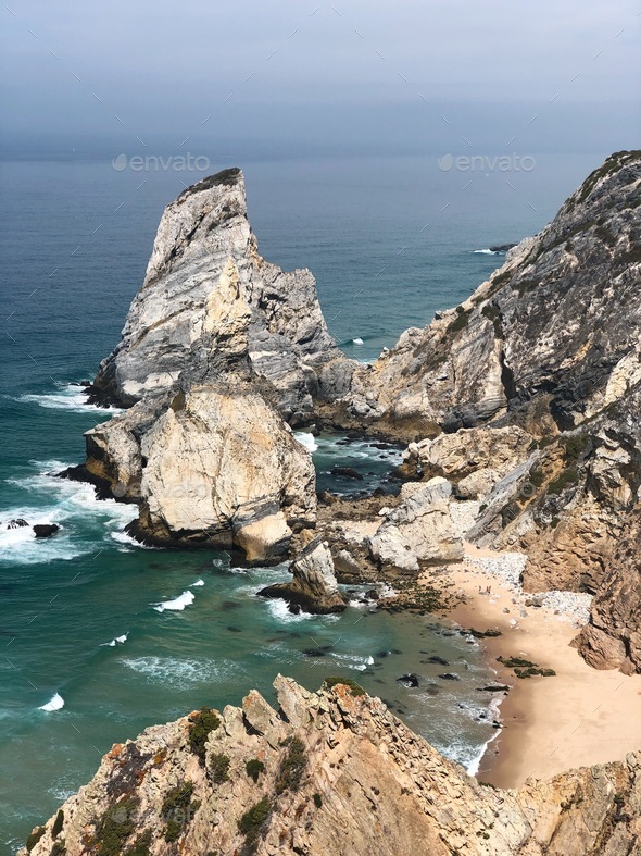 Aerial view of the beach, from the top, view from above,shot from a ...