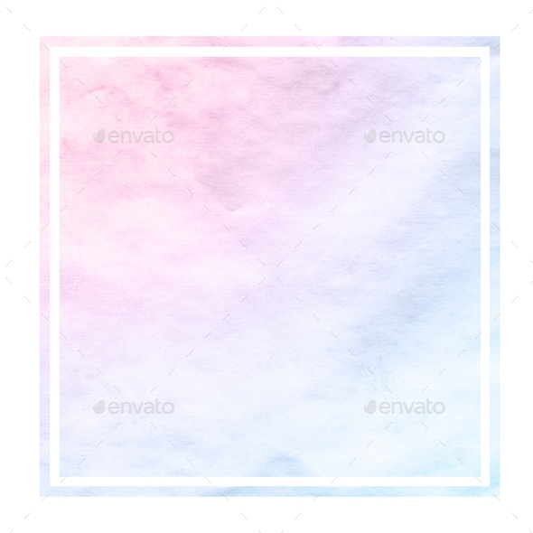 Space colors hand drawn watercolor rectangular frame background texture ...