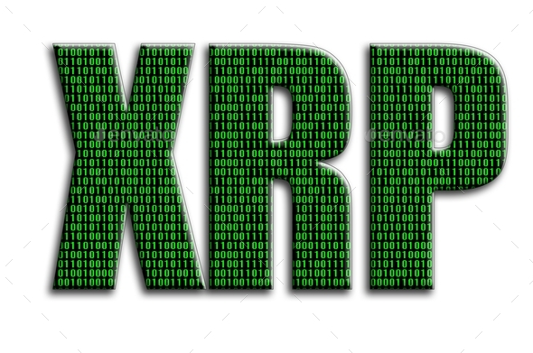 XRP. The inscription has a texture of the photography, which depicts ...