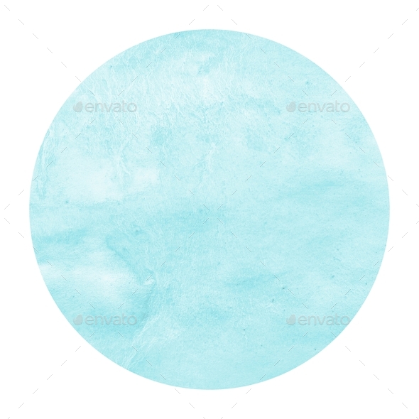 Light blue hand drawn watercolor circular frame background texture with ...