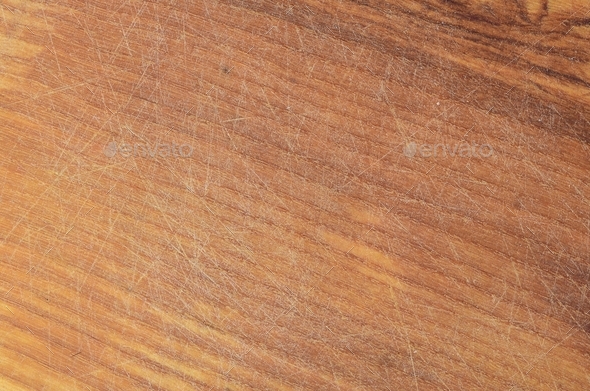 Detailed texture of the wooden cutting board with a lot of scars from ...