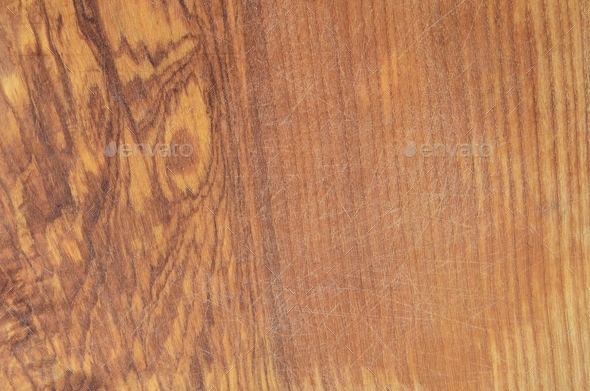 Detailed texture of the wooden cutting board with a lot of scars from ...
