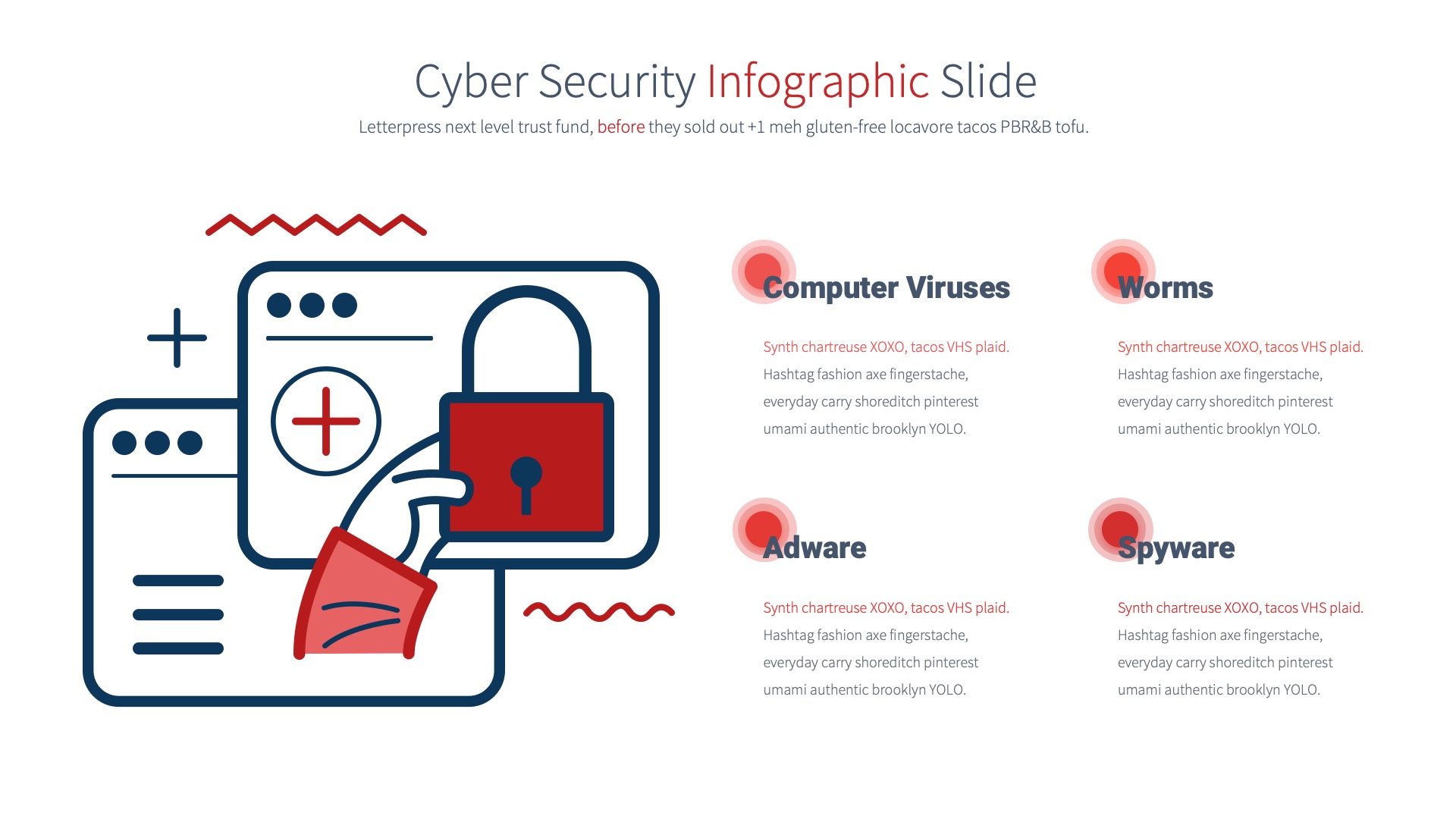 Cyber Security - PowerPoint Infographics Slides, Presentation Templates