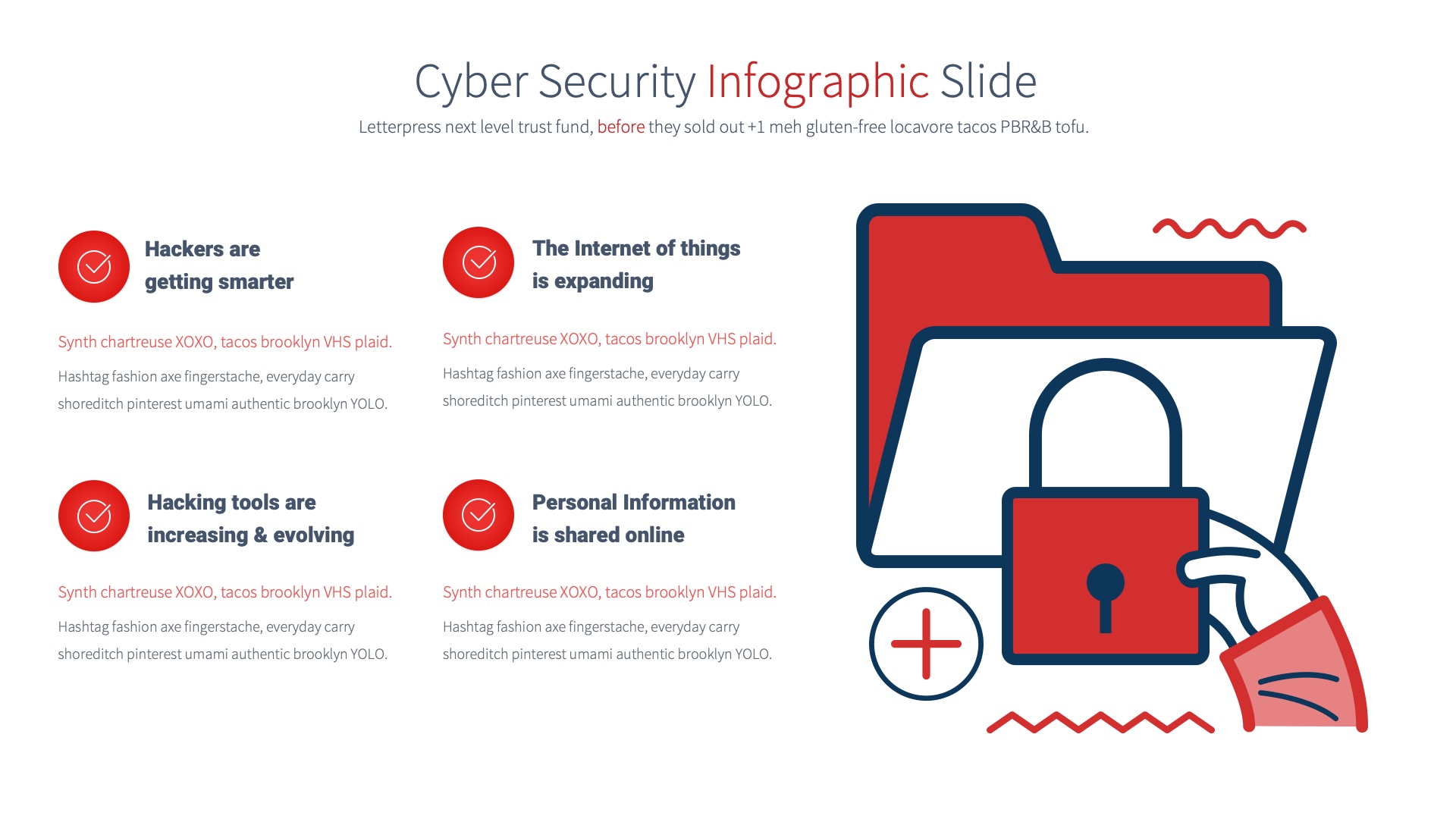 Cyber Security - PowerPoint Infographics Slides, Presentation Templates