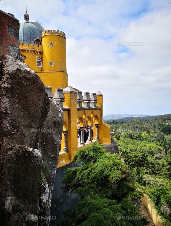 Yellow palace, Pena palace, Sao Pedro, Portugal. Stock Photo by 9_fingers_