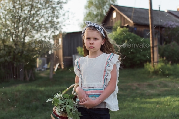 porrait of girl in countryside outdoors Stock Photo by shapoval08 ...