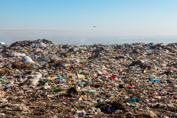 Burning trash piles in landfill Stock Photo by collab_media | PhotoDune