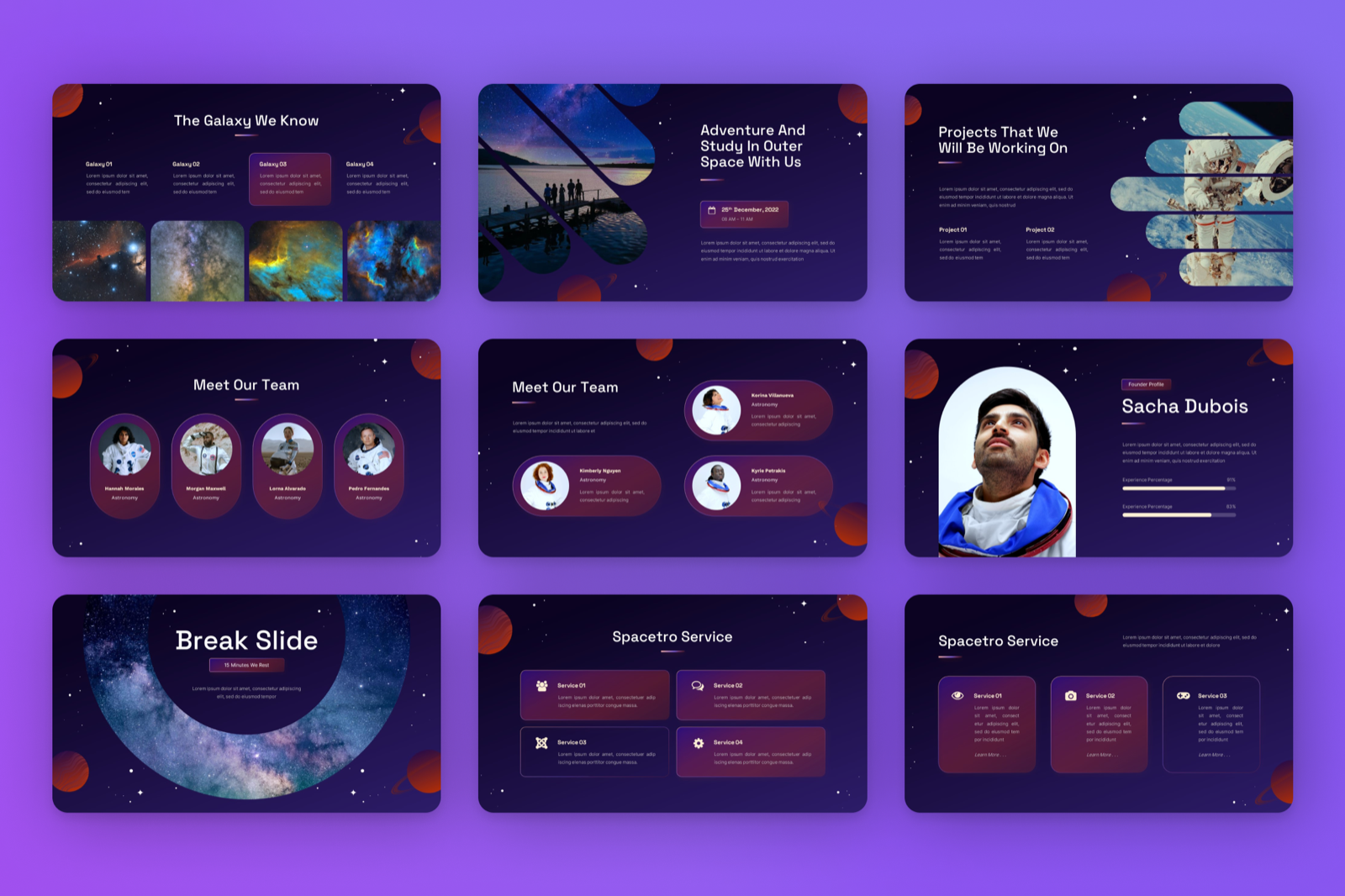Spacetro - Astronomy & Space Google Slide Template, Presentation Templates