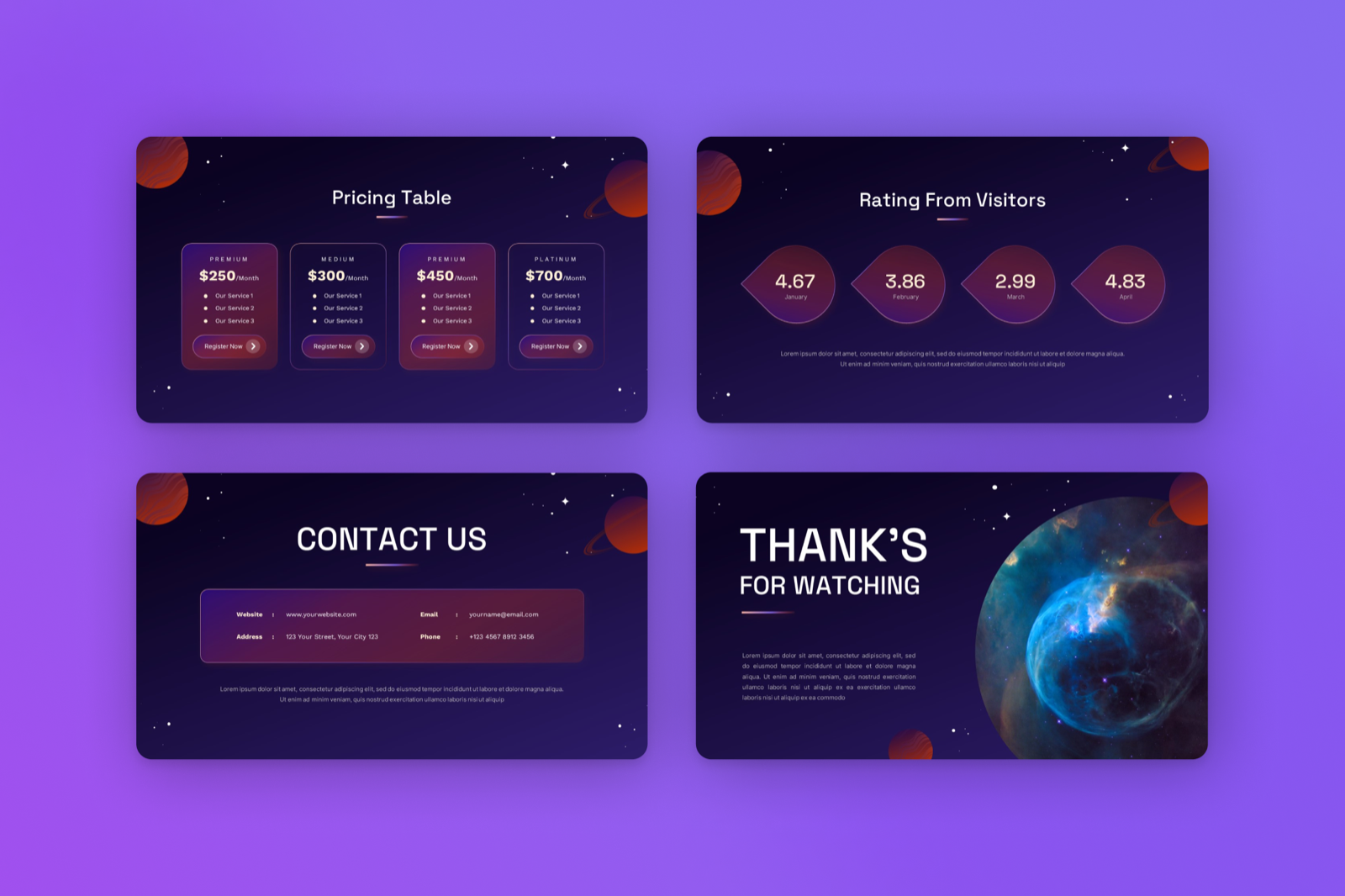 Spacetro - Astronomy & Space Google Slide Template, Presentation Templates