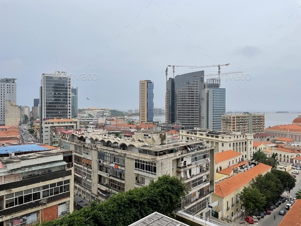 View from the top on Luanda city center Stock Photo by phoenixproduction