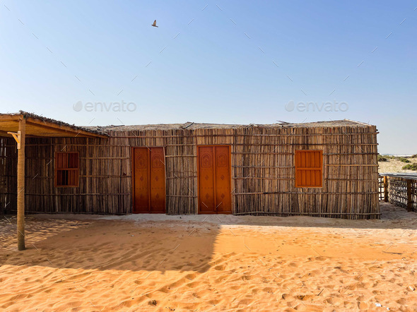 Traditional arabic village house in the desert Stock Photo by ...