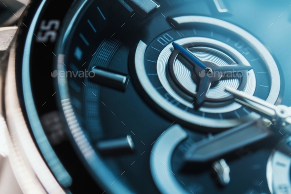 Mechanism, clockwork of a watch with jewels, close-up. Vintage luxury ...