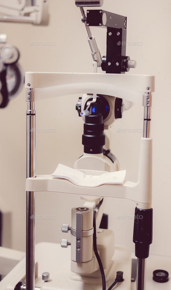 slit lamp examination machine used in ophthalmology and optometry for ...