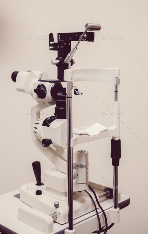 slit lamp examination machine used in ophthalmology and optometry for ...