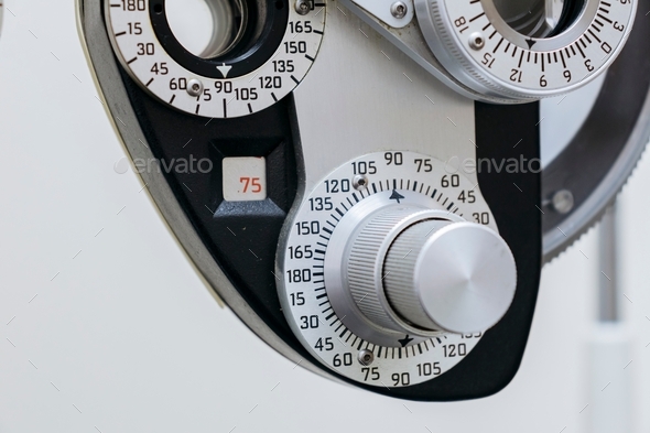 Phoropter, ophthalmic instrument used by ophthalmologist and ...
