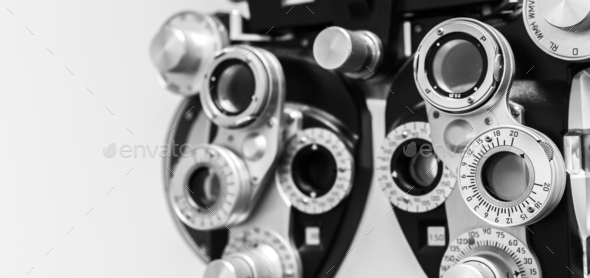 Phoropter, ophthalmic instrument used by ophthalmologist and ...