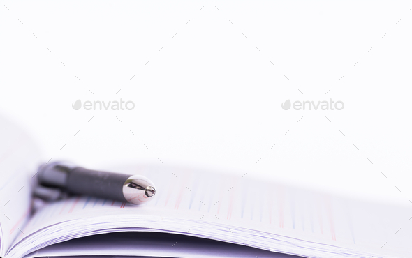 Pen inside a notebook on white background Stock Photo by rohaneh ...