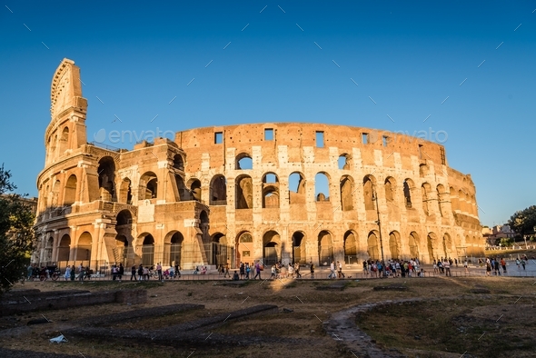 Outdoor view of The Colosseum or Coliseum in Rome Stock Photo by ...