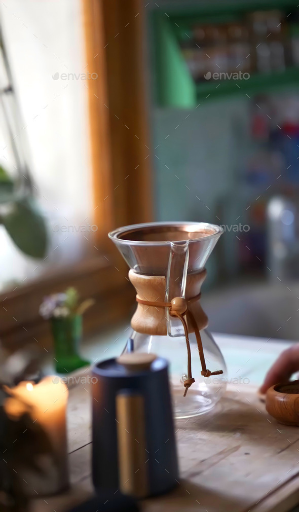 Glass flasks for making coffee Stock Photo by thimena | PhotoDune