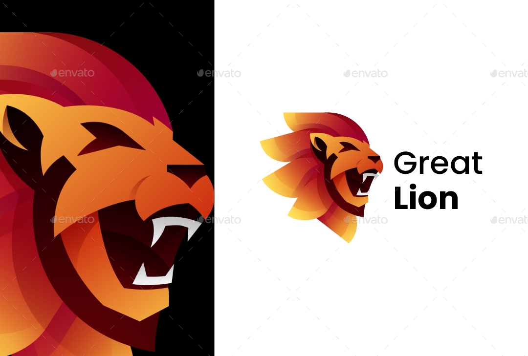Lion Gradient Logo Template, Logo Templates | GraphicRiver