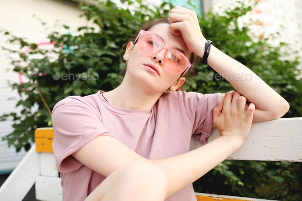 portrait a young Gen Z girl Stock Photo by perminovakseniia | PhotoDune